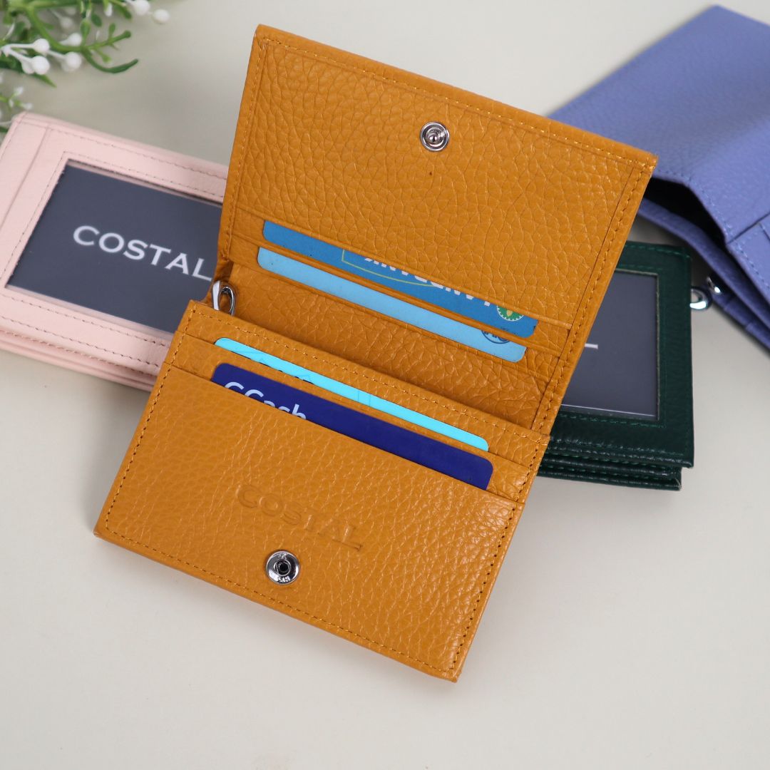Card Wallet with Zipper - Costal Leather Bags