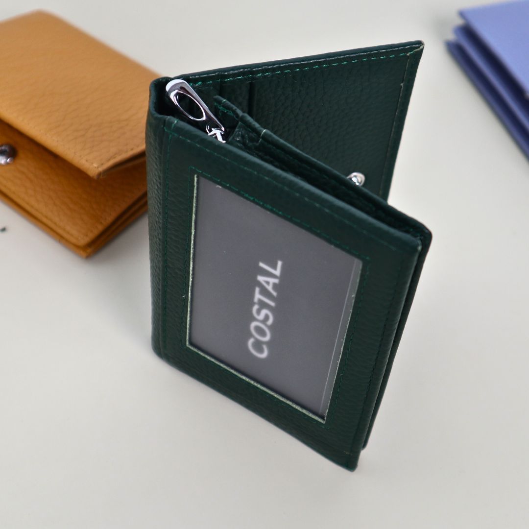 Card Wallet with Zipper - Costal Leather Bags