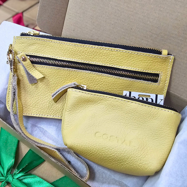 Currency Wallet and Coin Pouch Gift Set - Costal Leather Bags